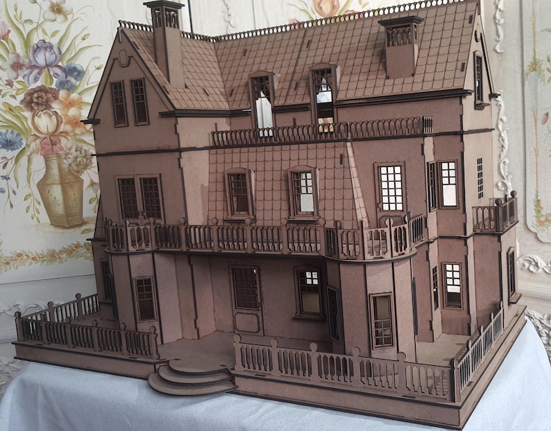 The Gothic Mansion 1:24th Scale Dolls House Kit - Etsy
