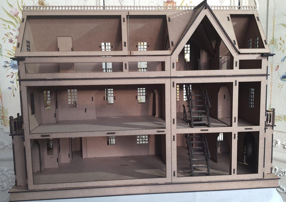 The Gothic Mansion 1:24th Scale Dolls House Kit - Etsy