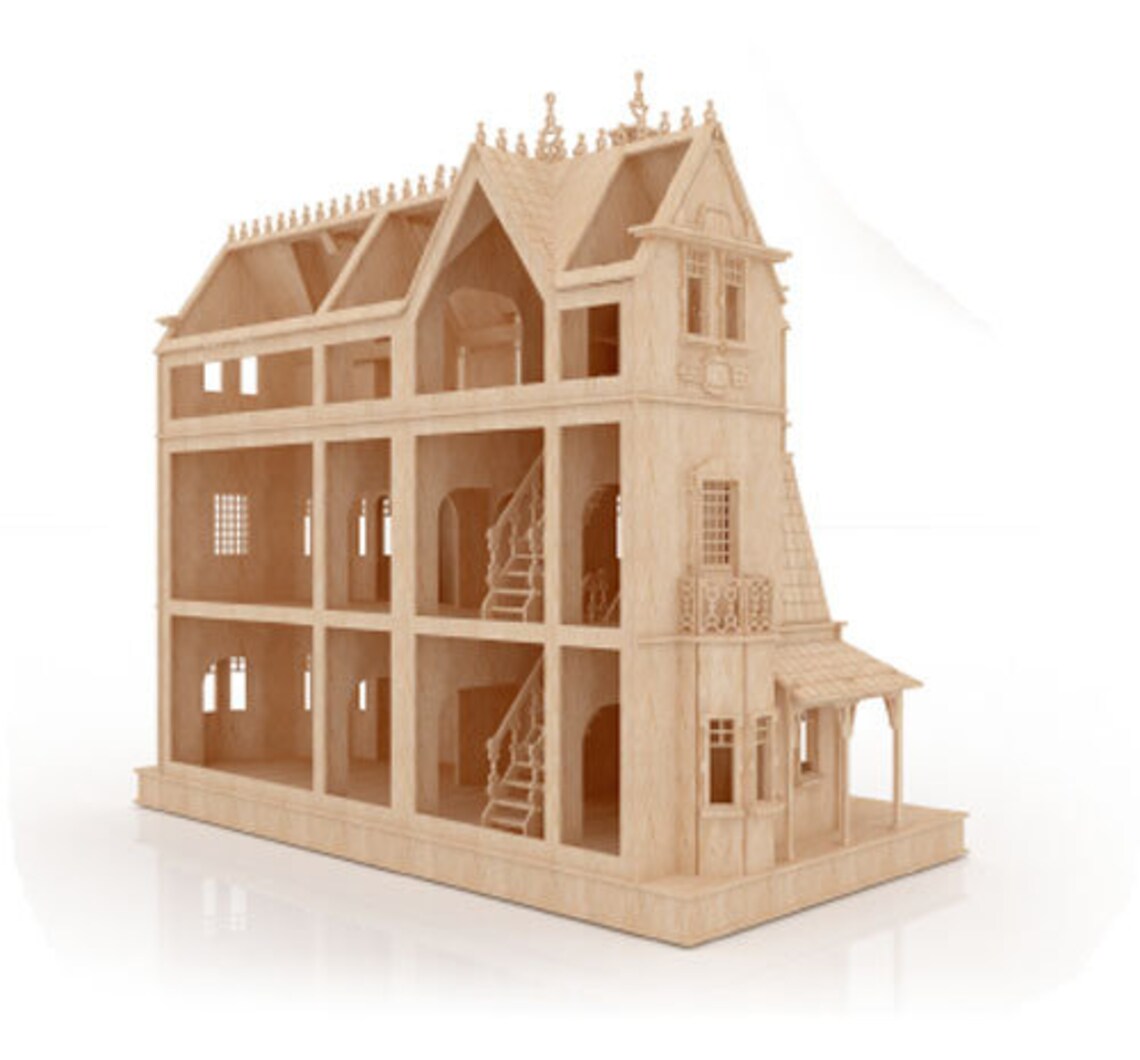 The Gothic Mansion 1:24th Scale Dolls House Kit - Etsy