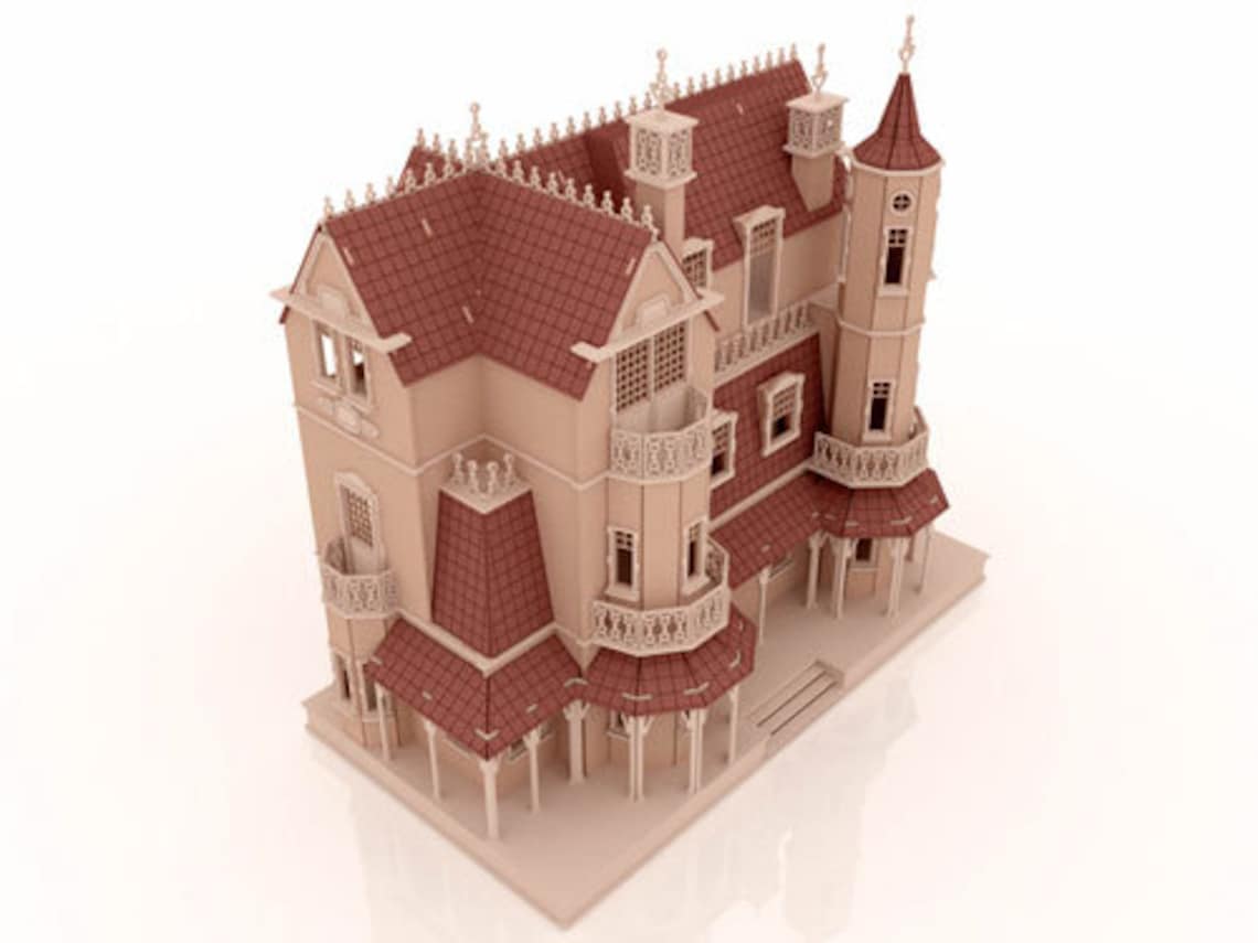 The Gothic Mansion 1:24th Scale Dolls House Kit - Etsy