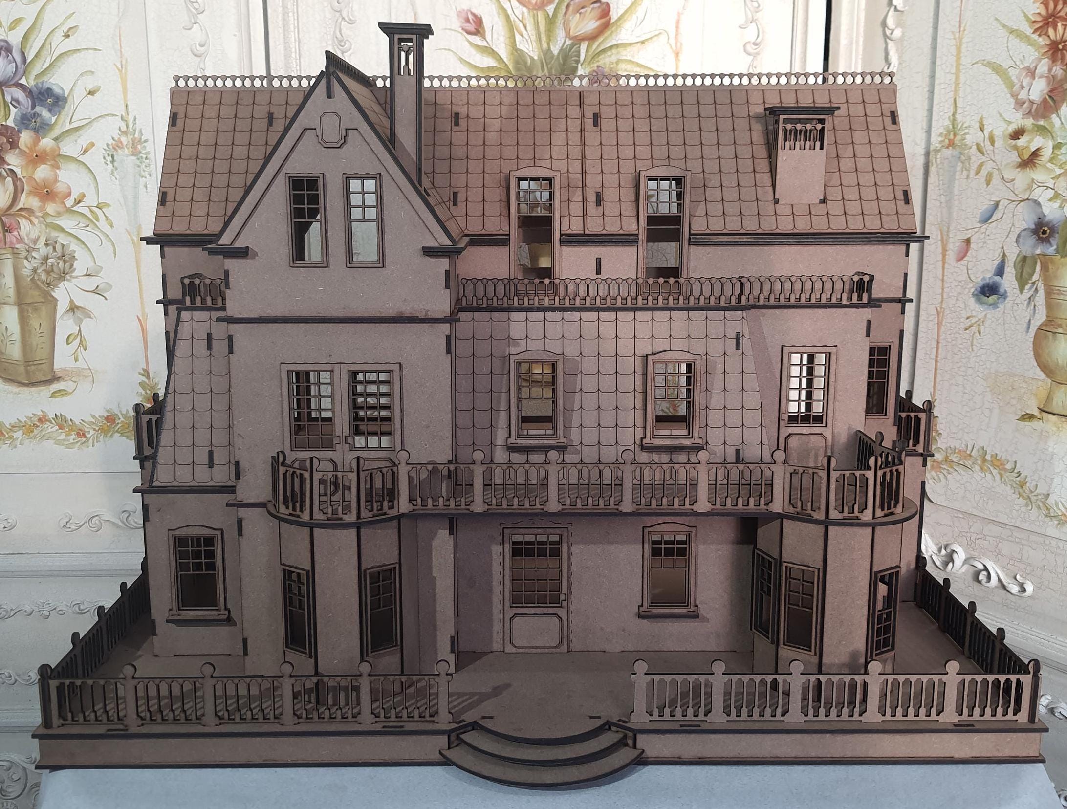 The Gothic Mansion 1:24th Scale Dolls House Kit - Etsy