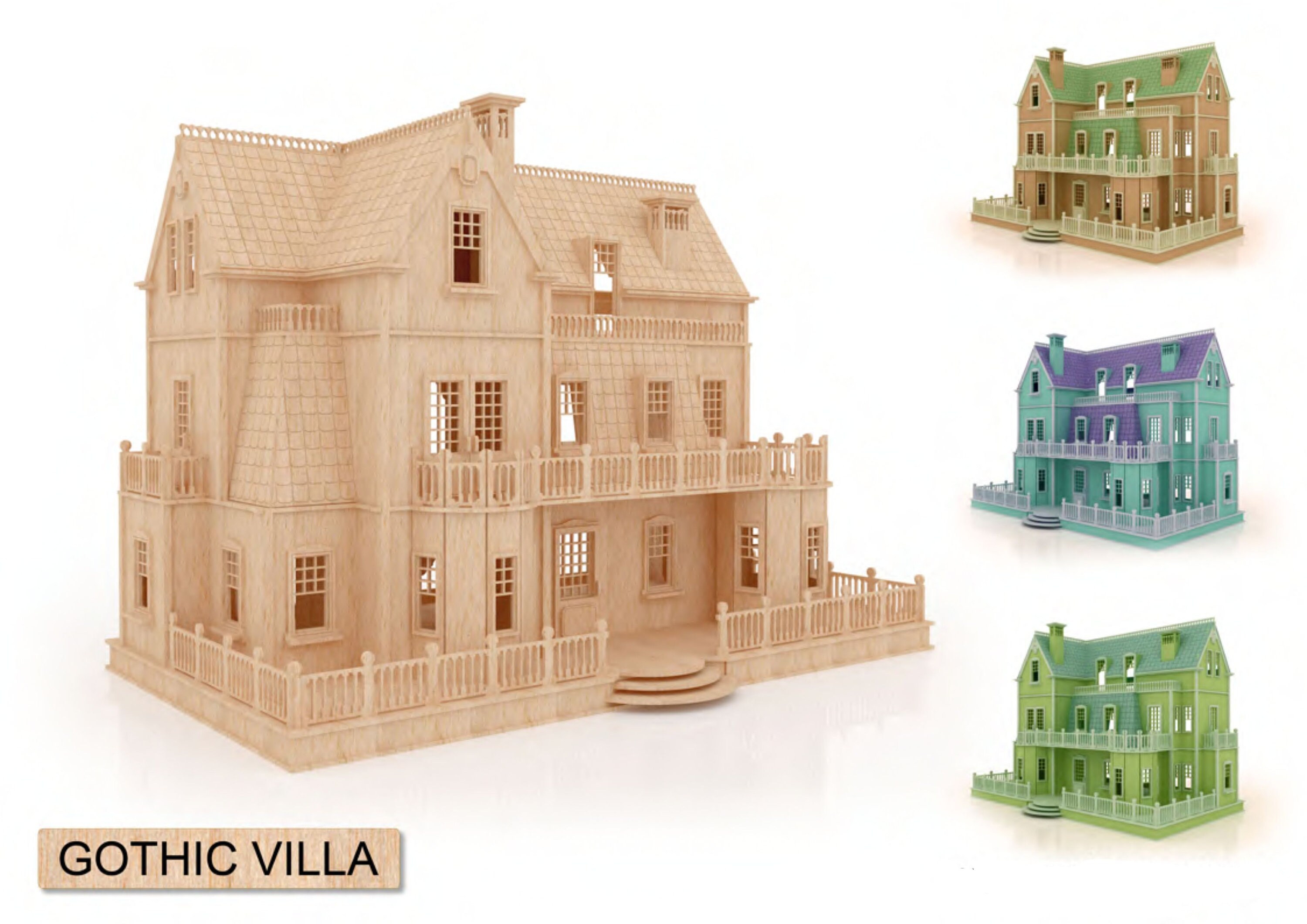 The Gothic Mansion 1:24th Scale Dolls House Kit - Etsy