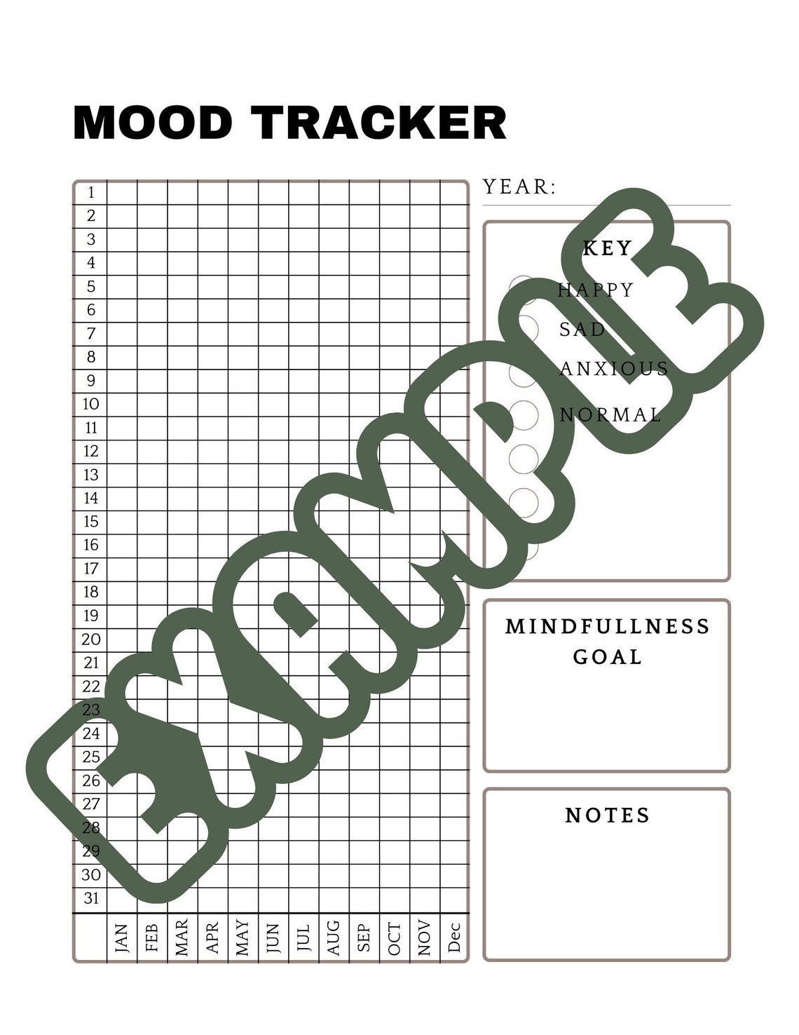 Digital Mood Tracker, Mood Tracker, Digital Tracker, Mood Tracking ...