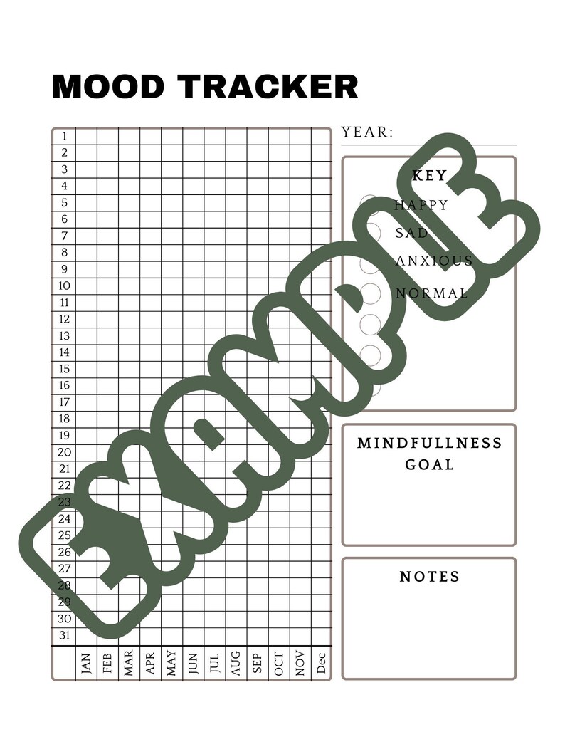Digital Mood Tracker, Mood Tracker, Digital Tracker, Mood Tracking ...