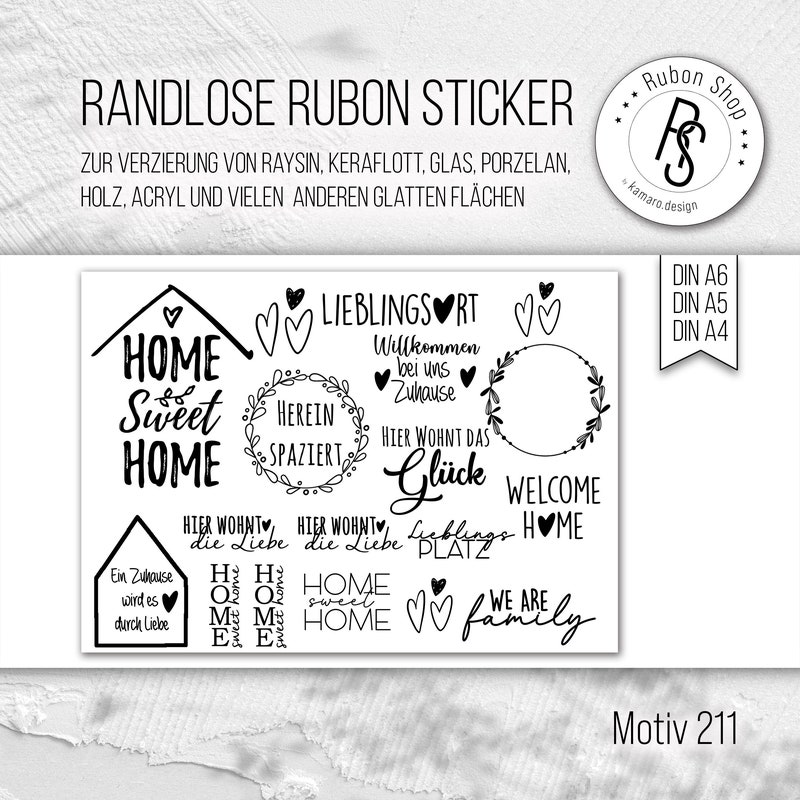 Rub on aufkleber sticker - Etsy.de