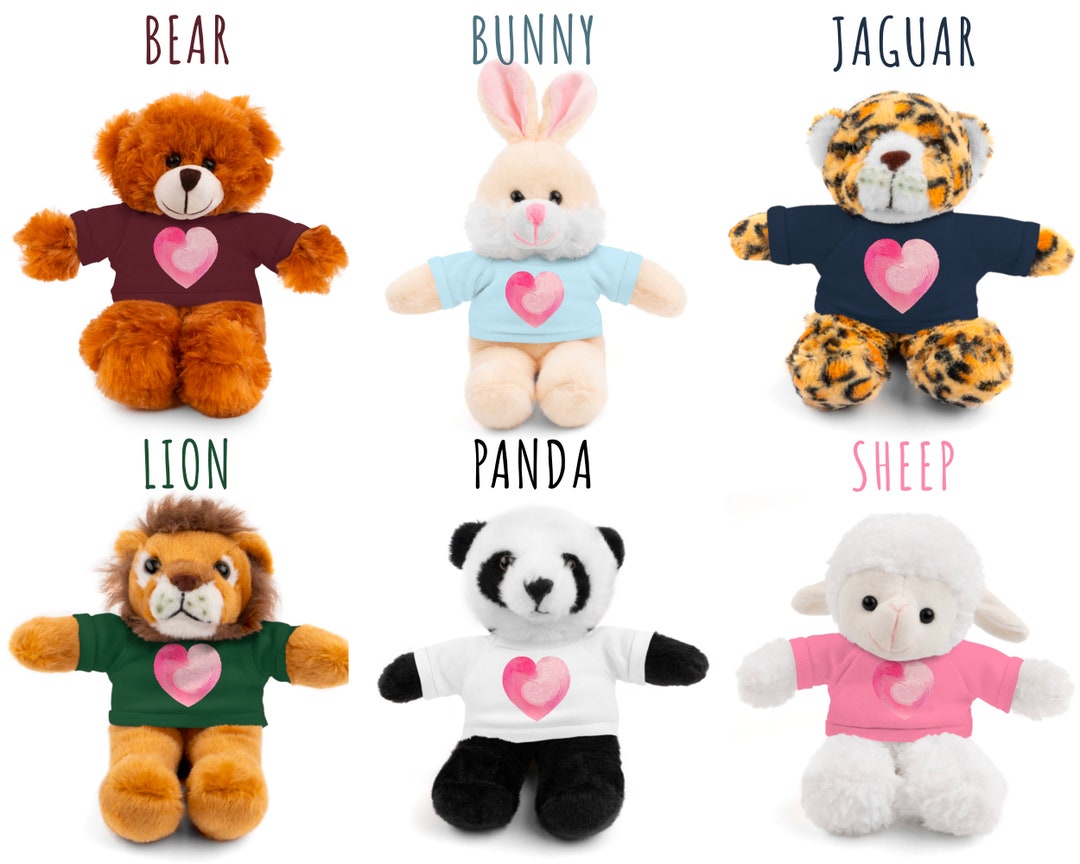 Plush Toys Animals, Love Toy Plushie With Heart Fingerprint Tee ...