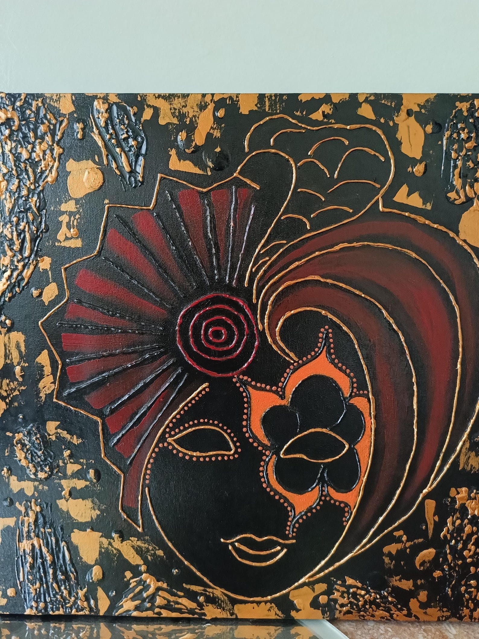 Venetian Mask Triptych: Mixed Media Acrylic Painting on Canvas - Etsy