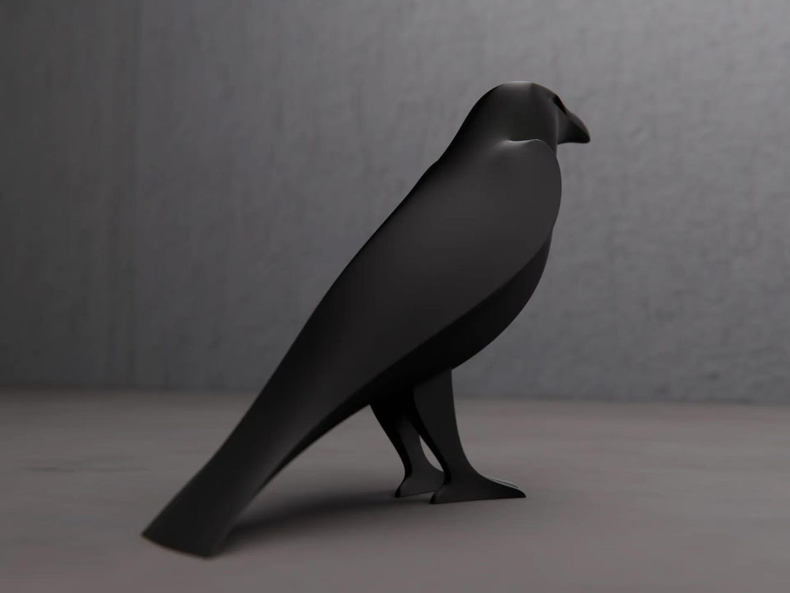 Raven Sculpture - Modern Home Decor - Etsy