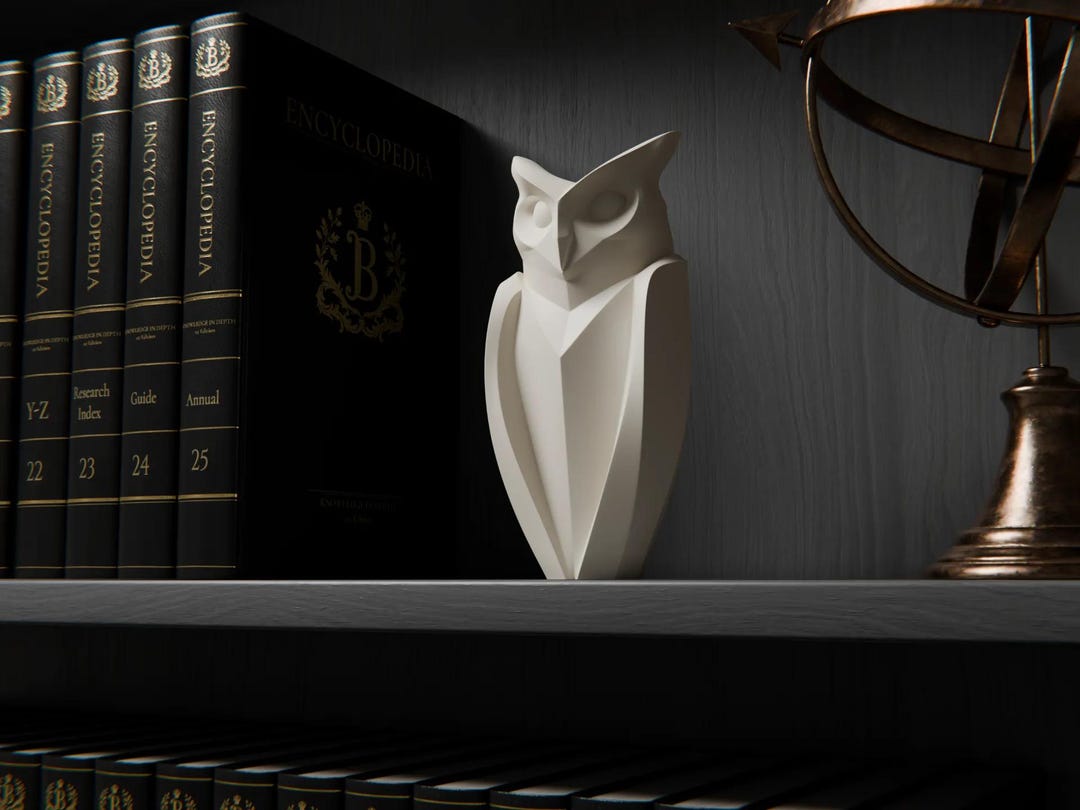 Geometric Owl Sculpture - Modern Minimalist Home Decor - Etsy