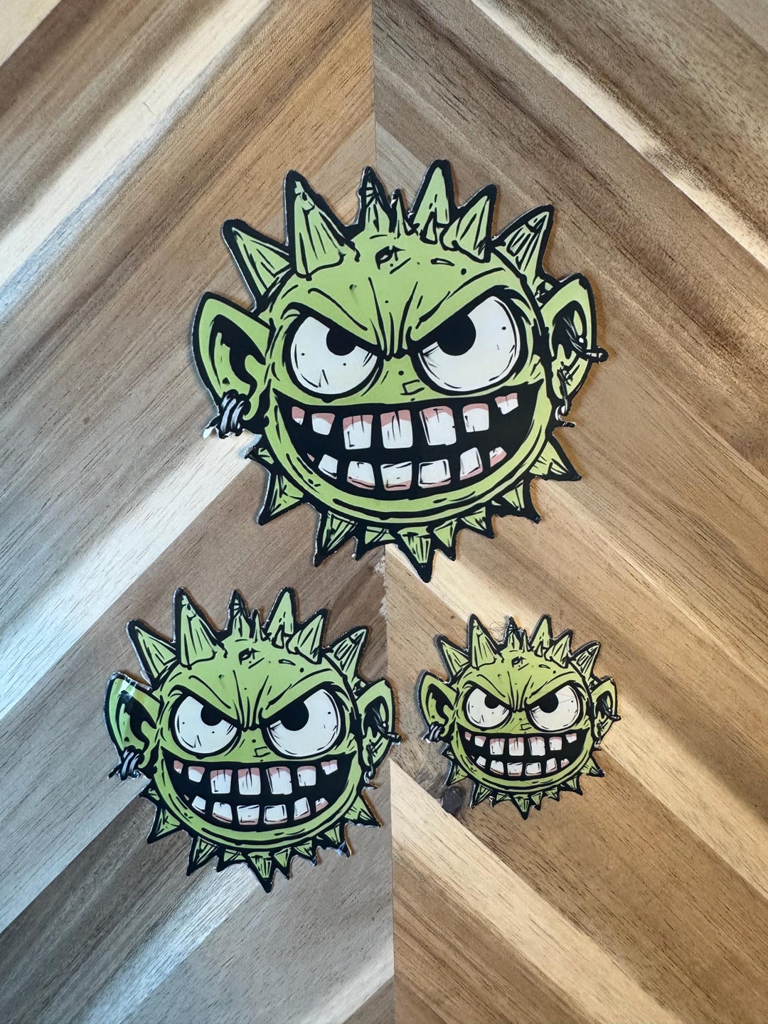Angry Green Virus Sticker: Funny Cartoon Monster Decal - Etsy