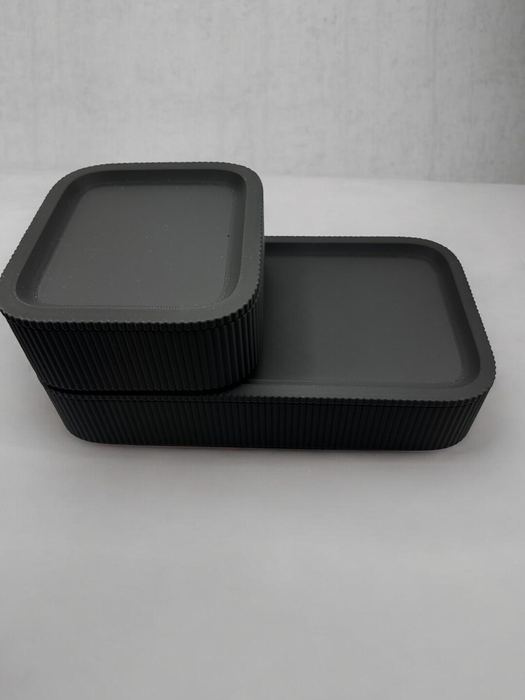 3D Printed Stackable Storage Box Set: Ribbed Desk Organizer - Etsy
