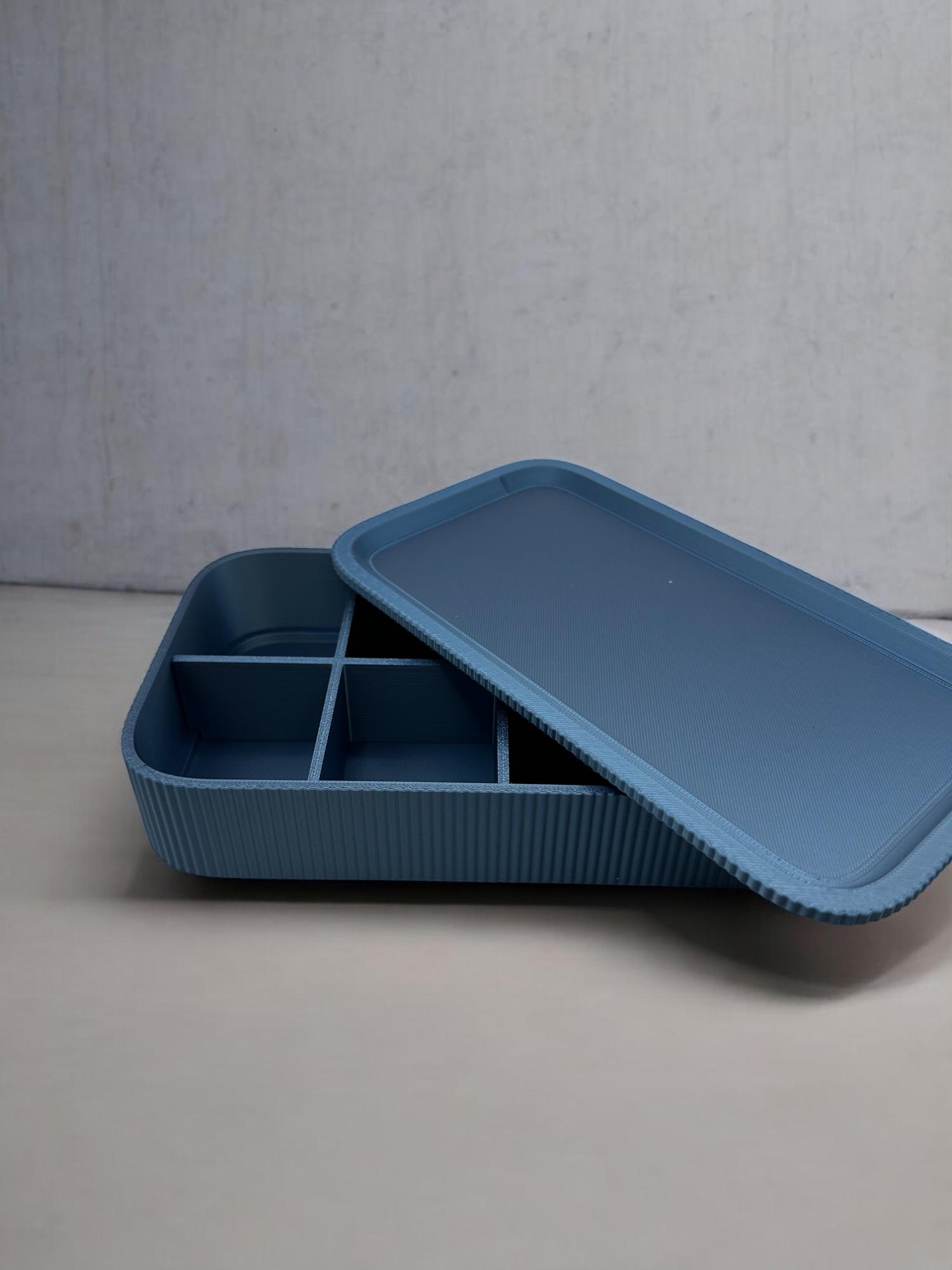 3D Printed Stackable Storage Box Set: Ribbed Desk Organizer - Etsy