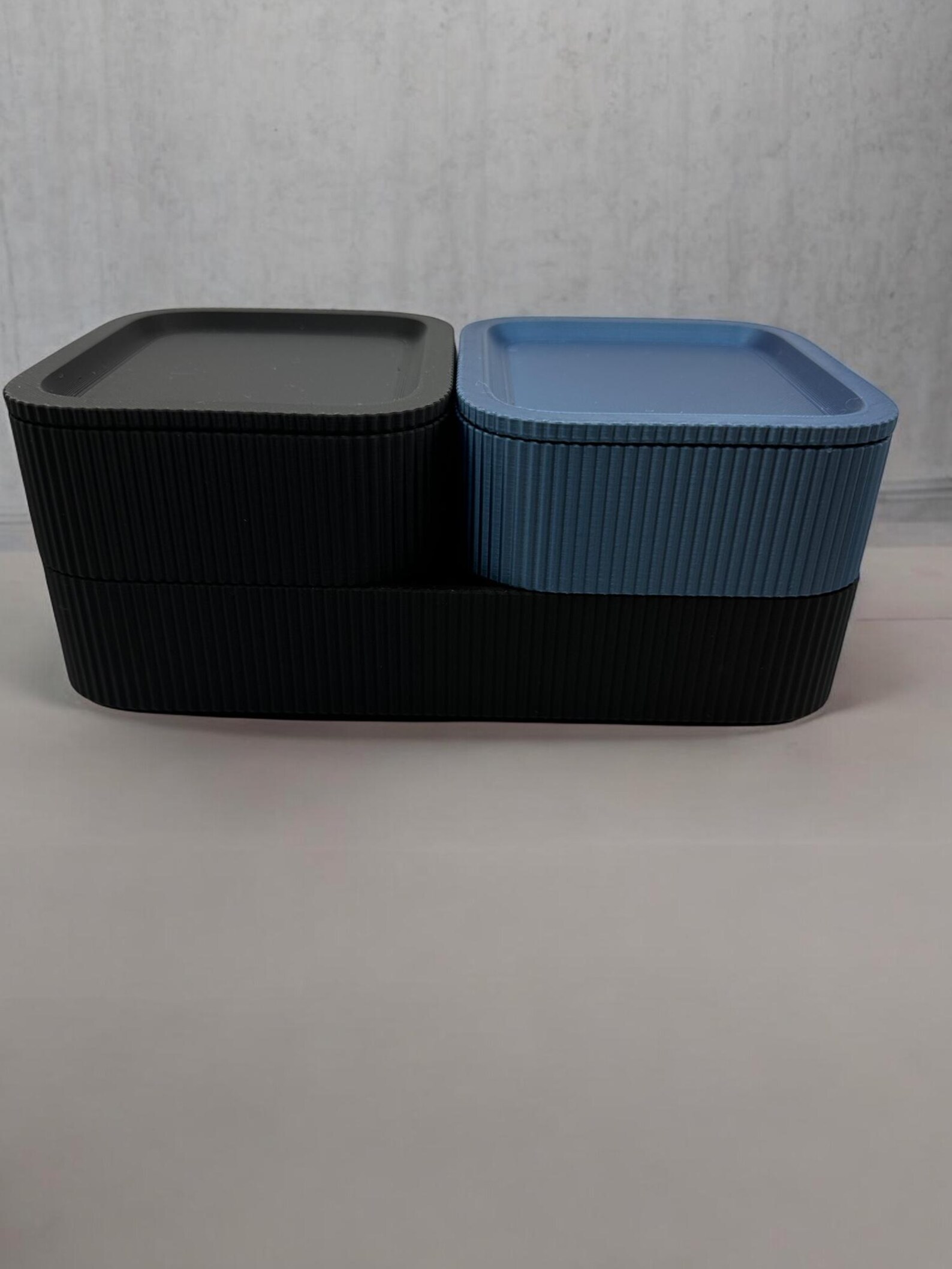 3D Printed Stackable Storage Box Set: Ribbed Desk Organizer - Etsy