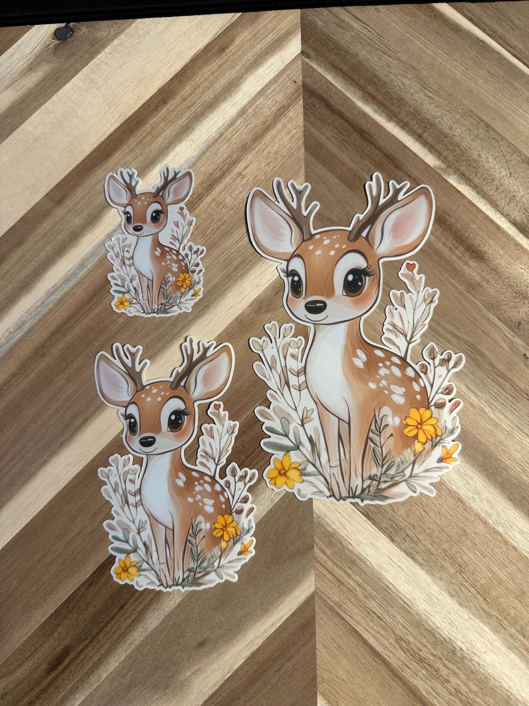 Fawn Sticker | Cute Woodland Deer, Floral Cottagecore Vinyl - Etsy