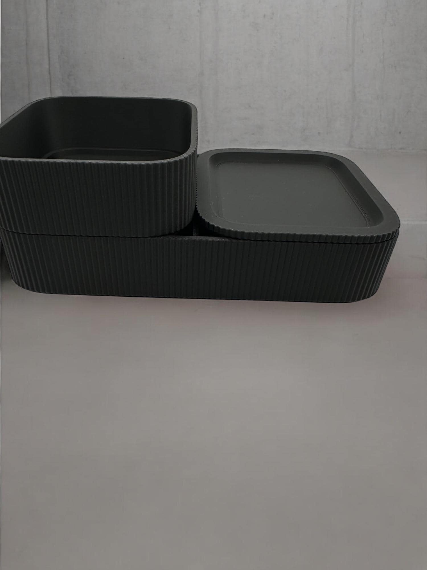 3D Printed Stackable Storage Box Set: Ribbed Desk Organizer - Etsy