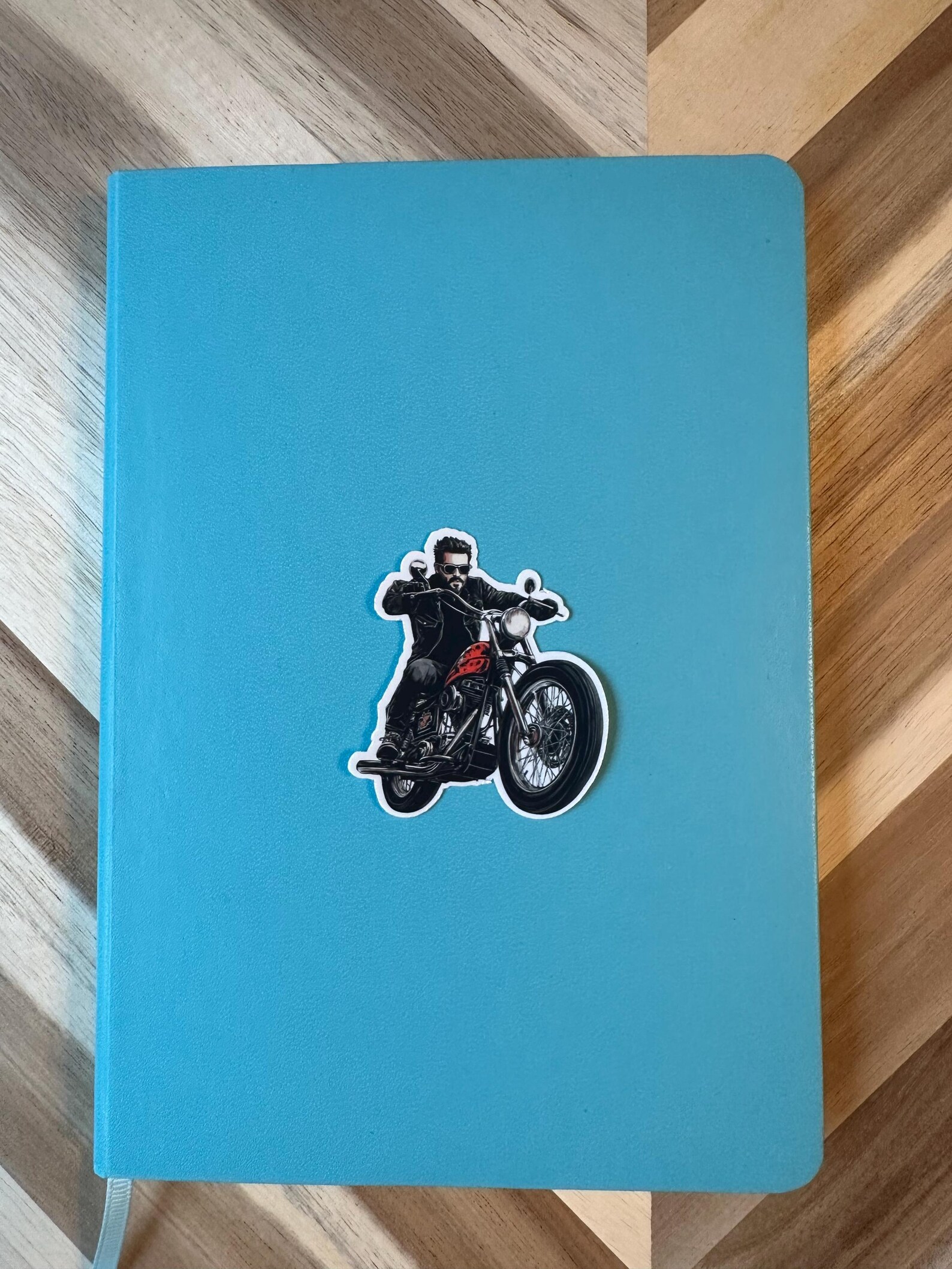 Bobber Motorcycle Rider Sticker: Leather Jacket Biker Vinyl Decal - Etsy