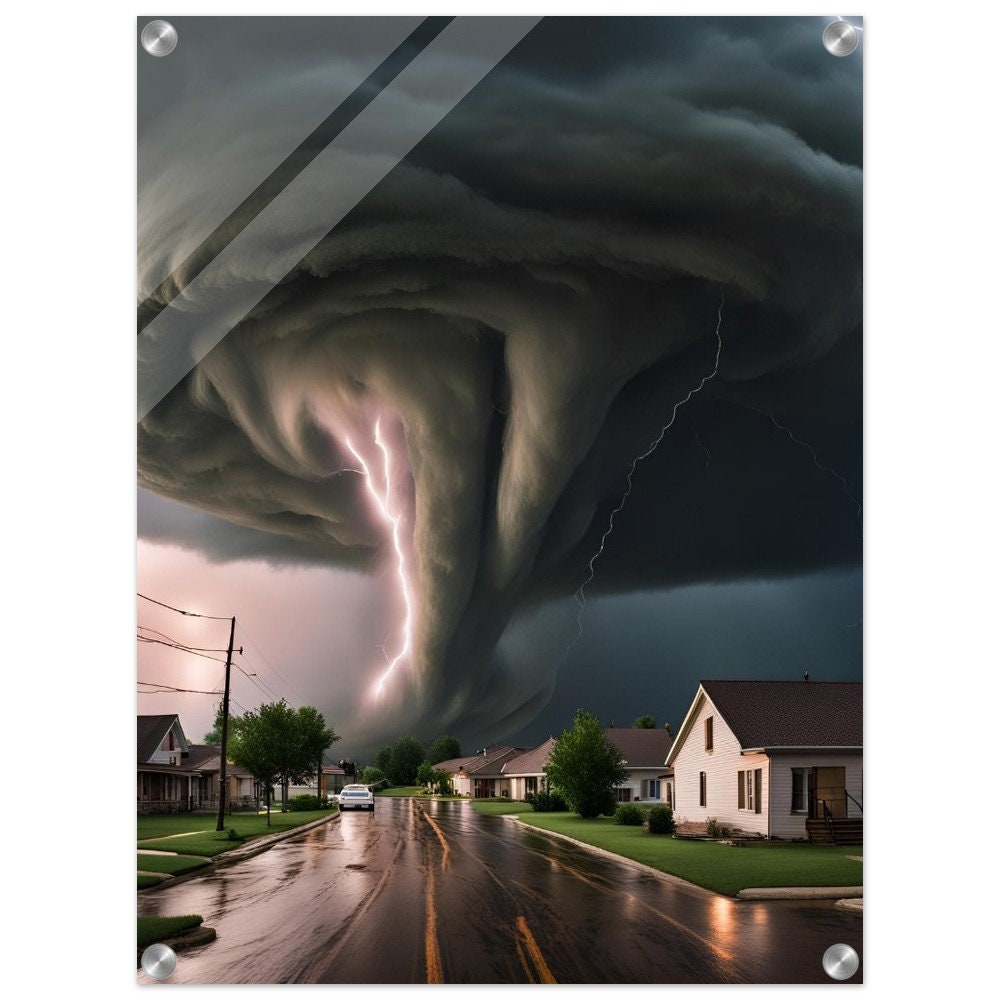 Large Angry Tornado Acrylic Print Poster, Ai Artwork, Ai Generated Art ...