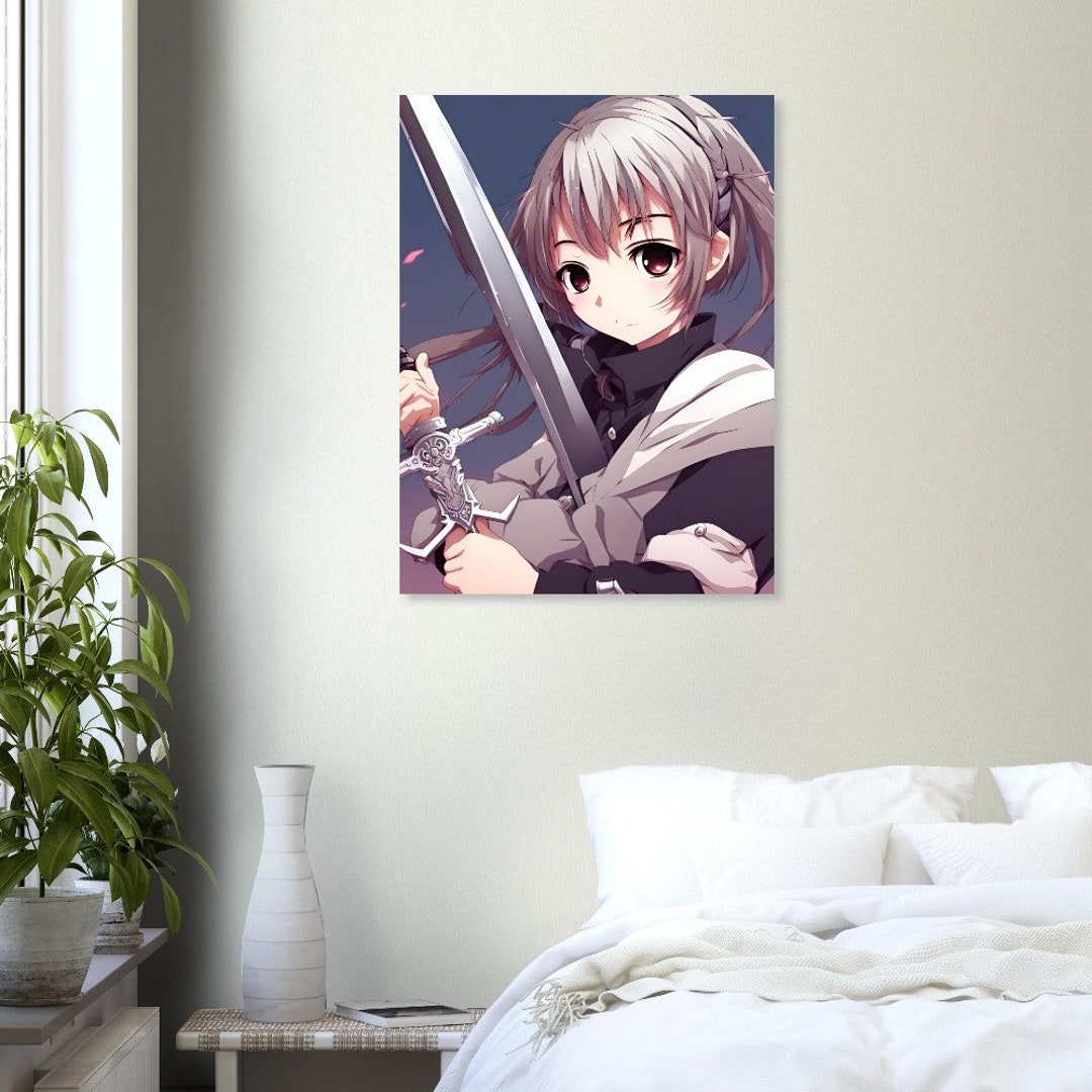 AI Generated Anime Sword Girl Poster 24x32 Inch Eye-catching Anime Art ...