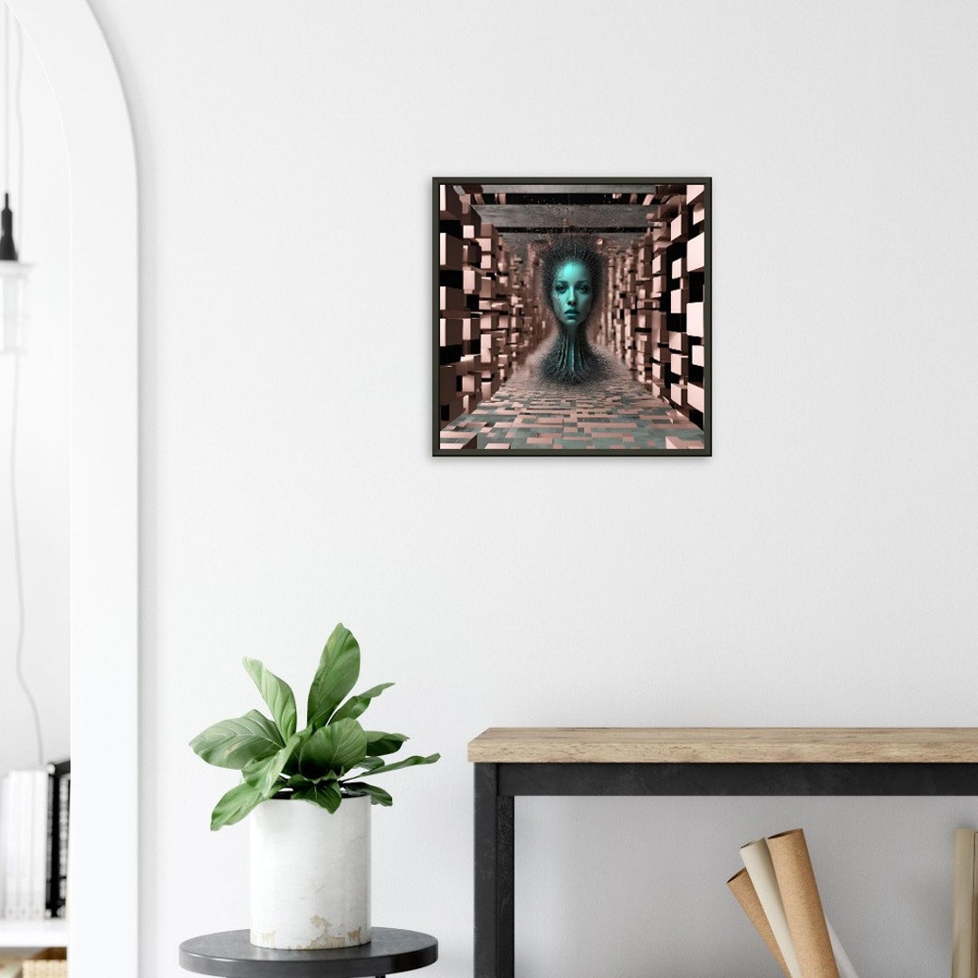 Step Into the Digital World: AI Generated 4D Matrix Metal Poster, 20x20 ...
