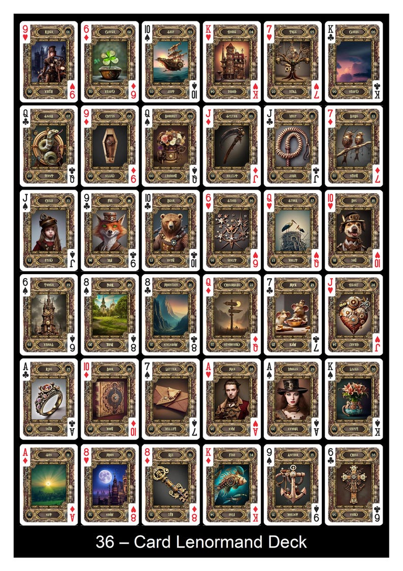 A Steampunk Lenormand Card Deck - Etsy