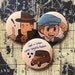 Professor Layton Character Pin Badges - Etsy