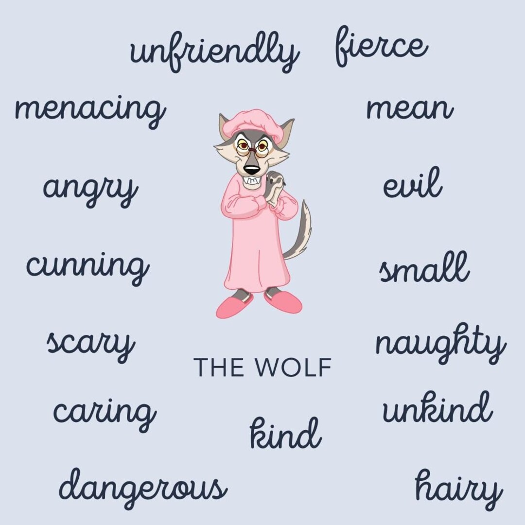 Little Red Riding Hood, the Wolf. Using Verbs and Adjectives - Etsy