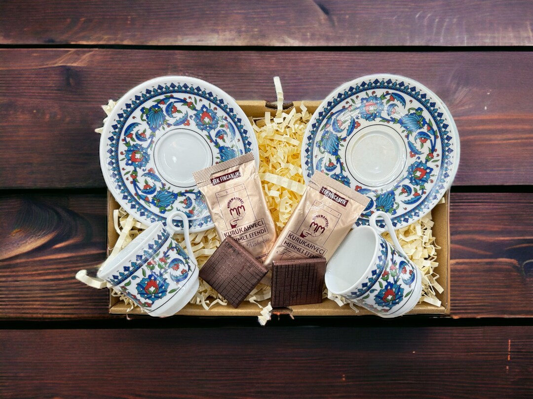Turkish Coffee Set Gift Box Coffee Cup Custom Day Gifts Christmas Gift ...