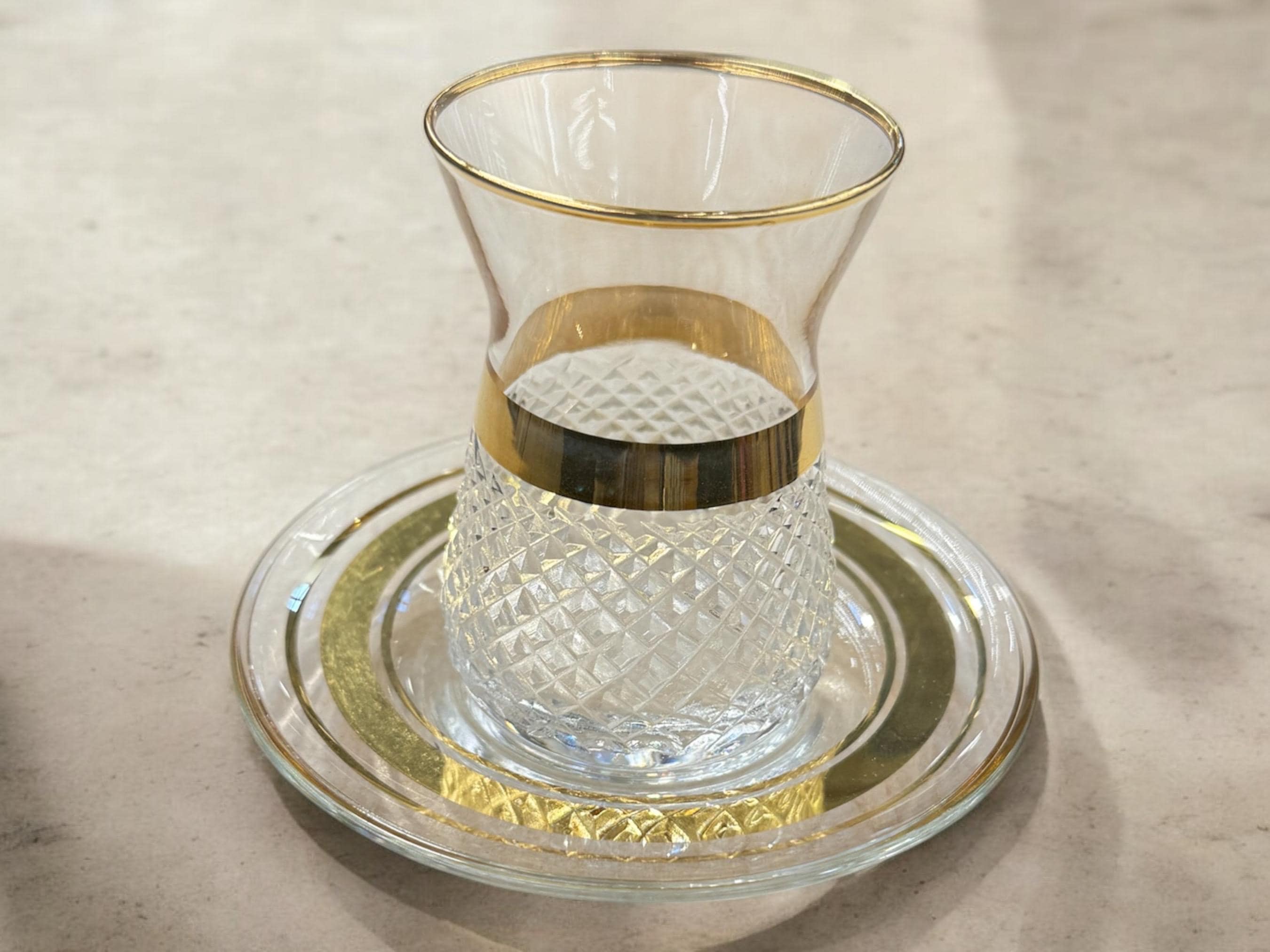 Handmade Turkish Tea Set: Glass Cups, Bronze Spoons (6 Piece) - Etsy