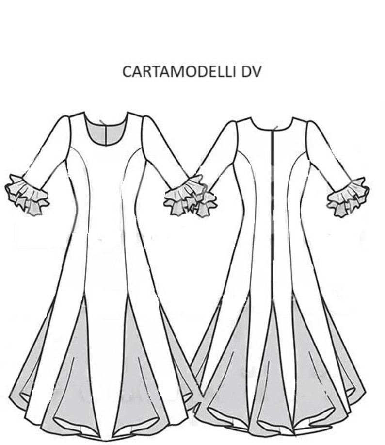 A4 Format PDF Sewing Pattern for a Dance Dress, Ideal for Flamenco ...