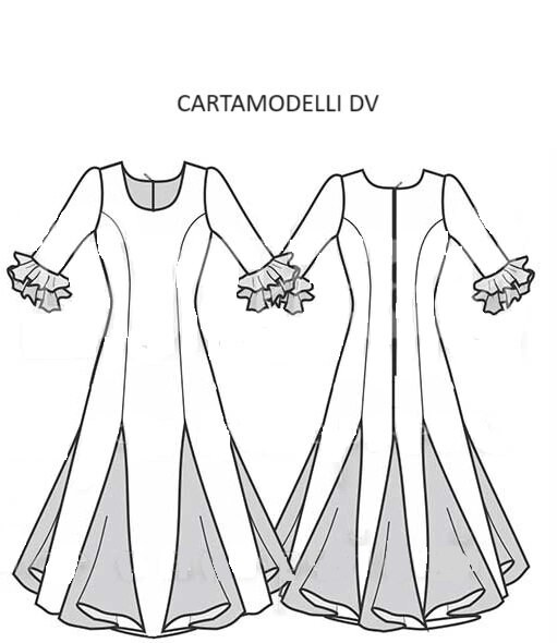 A4 Format PDF Sewing Pattern for a Dance Dress, Ideal for Flamenco ...