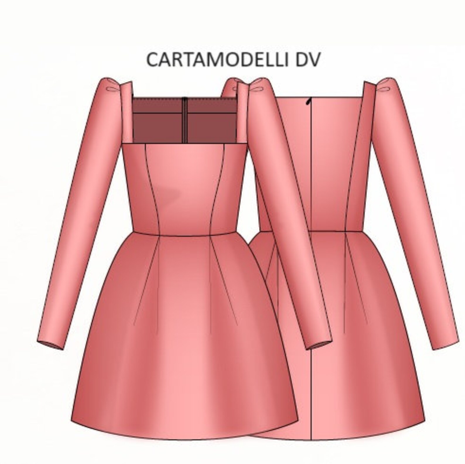 PDF Sewing Pattern in A4 Format of a Formal Dress Size 44 - Etsy