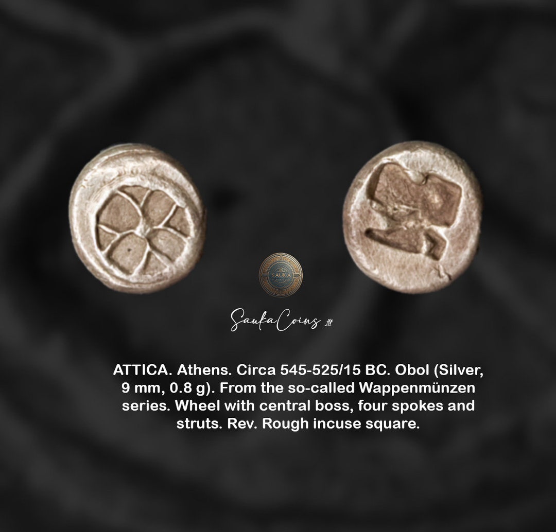 Silver Replica of Ancient Greek Obol Coin. Circa 545-525/15 BC - Etsy