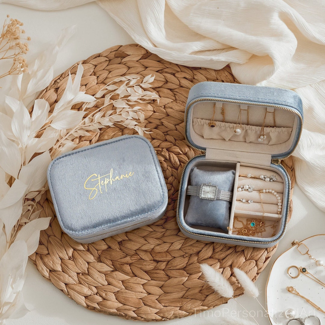 Custom Velvet Jewelry Box, Watch Box for Women, Wedding Gift, Eid Gift ...
