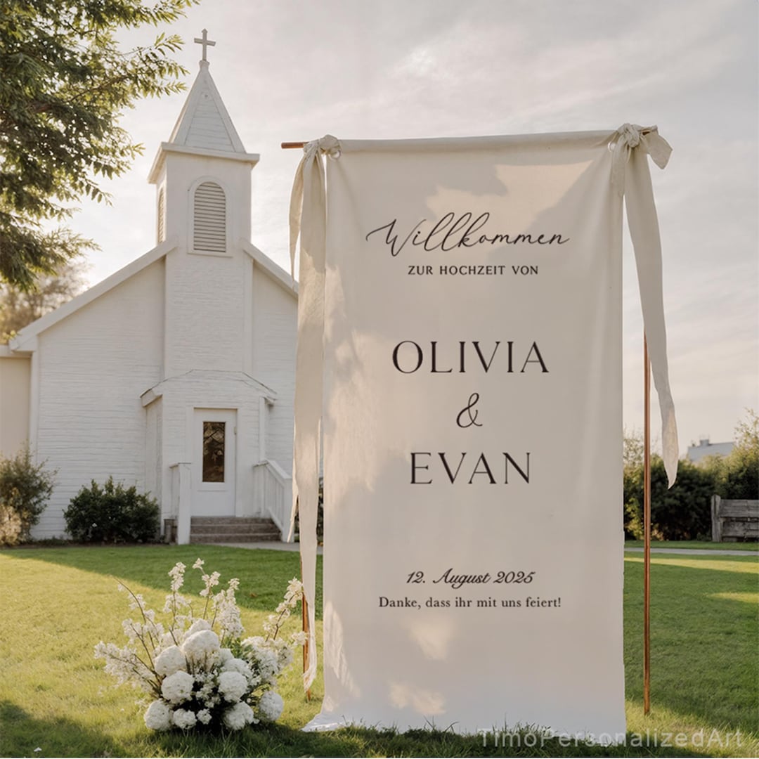 Custom Linen Wedding Sign, Fabric Wedding Sign, Custom Welcome Sign ...