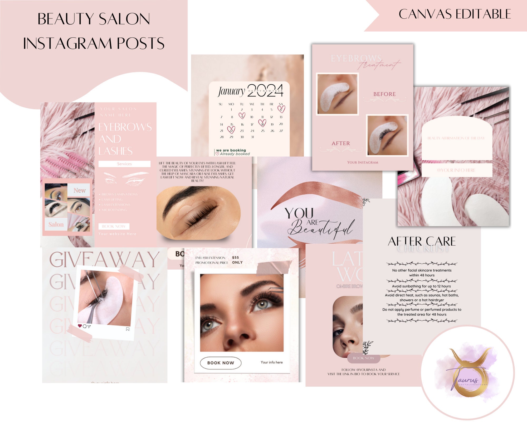 30 Lash Tech Instagram Post | Eyebrows and Eyelashes Salon Social Media ...