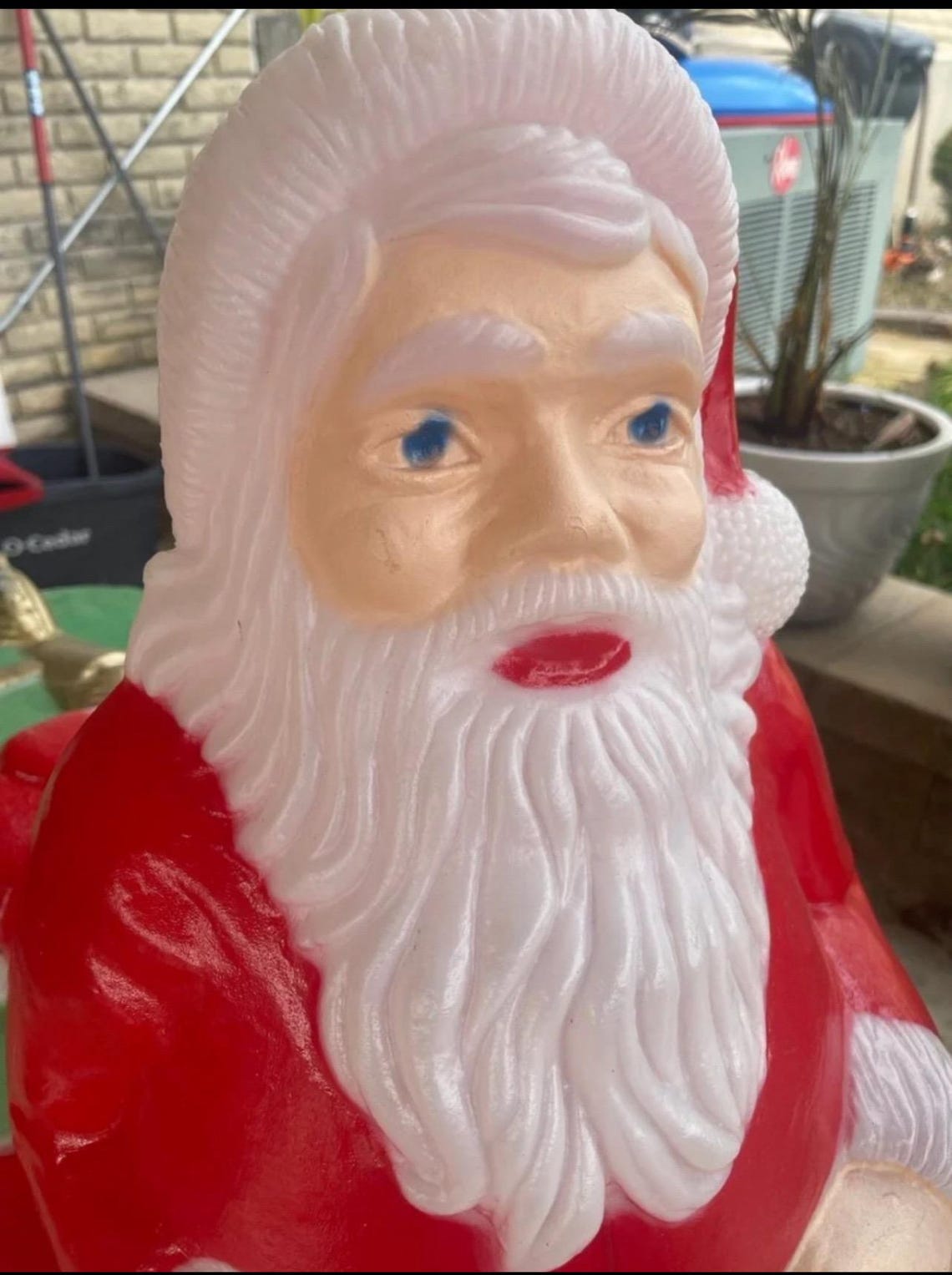 Vintage Rare Christmas Blow Mold GIANT Santa Claus With Sleigh TPI ...