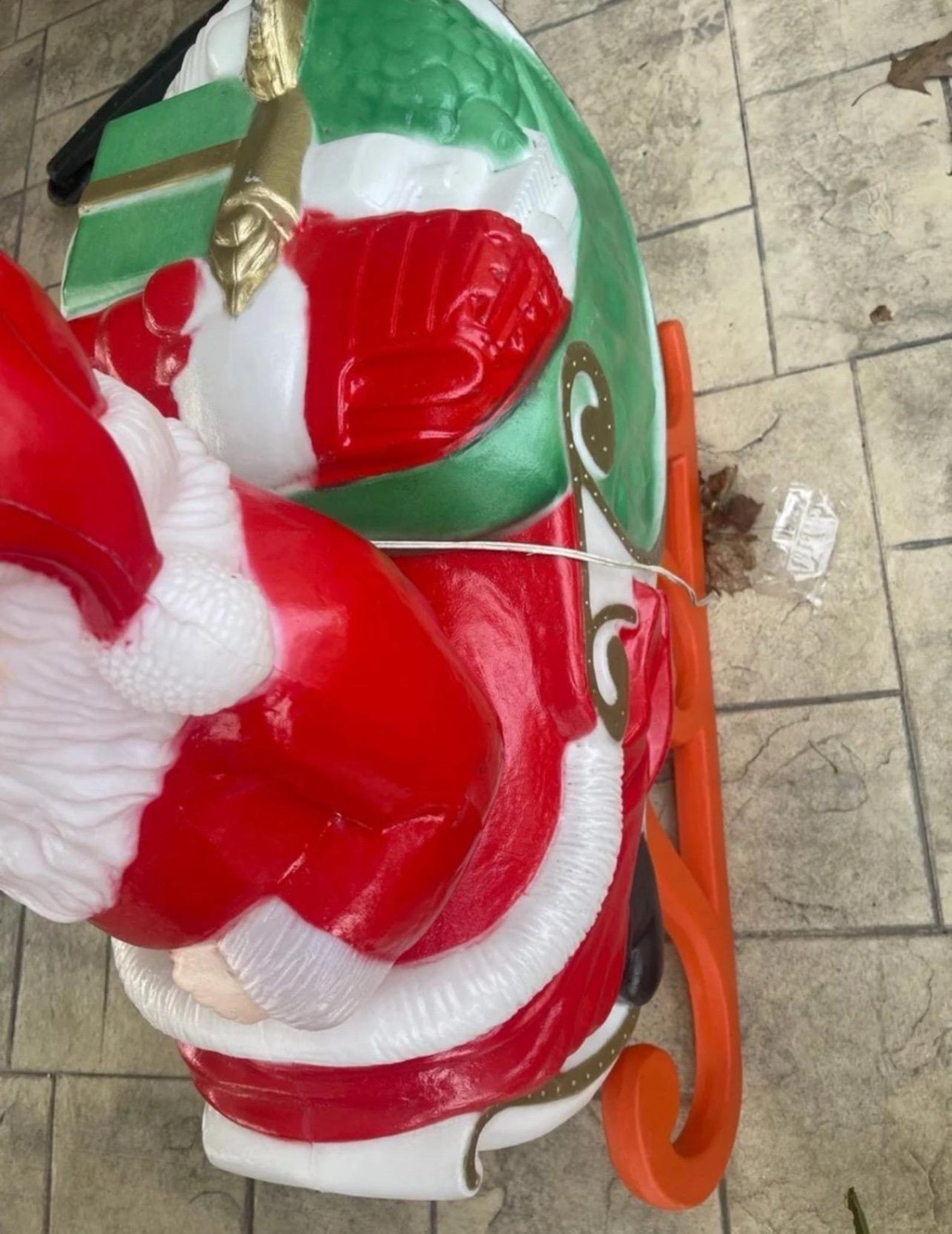 Vintage Rare Christmas Blow Mold GIANT Santa Claus With Sleigh TPI ...