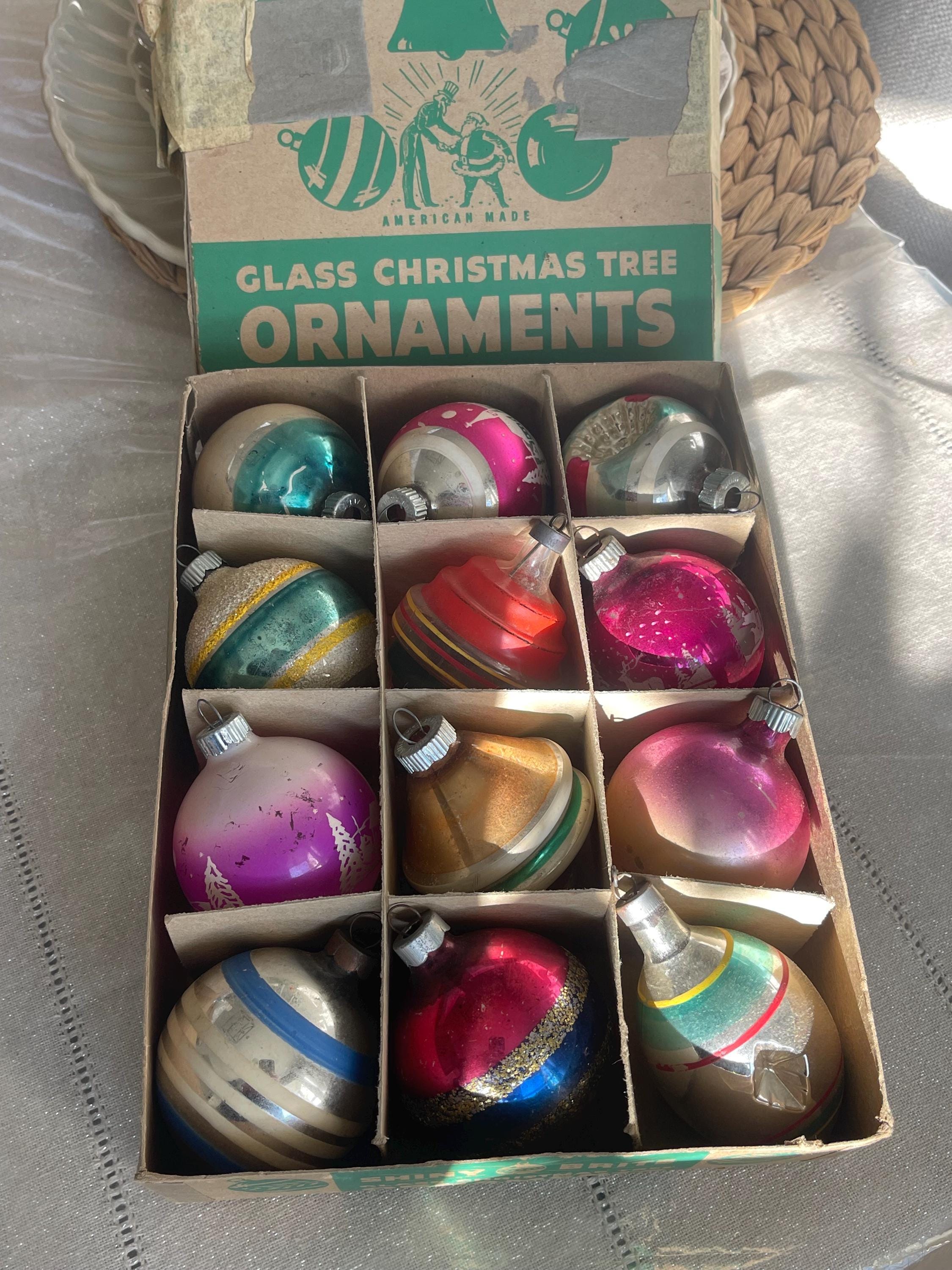 Vintage 1940’s Premier & Shiny Brite Mercury Glass Ornaments Rare ...