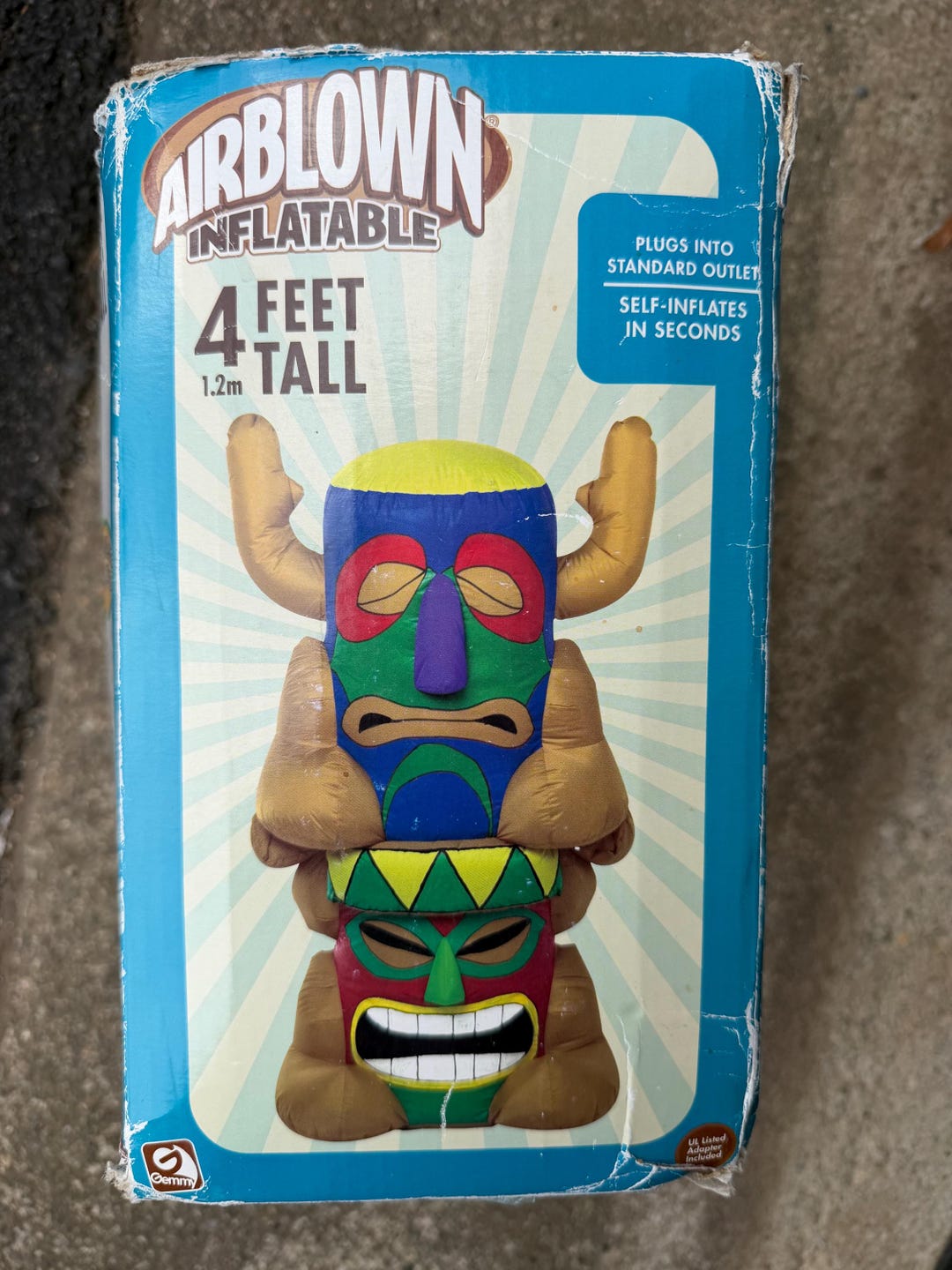 Vintage Rare Gemmy Airblown Inflatable Blow up Tiki Totem Pole Hawaiian ...