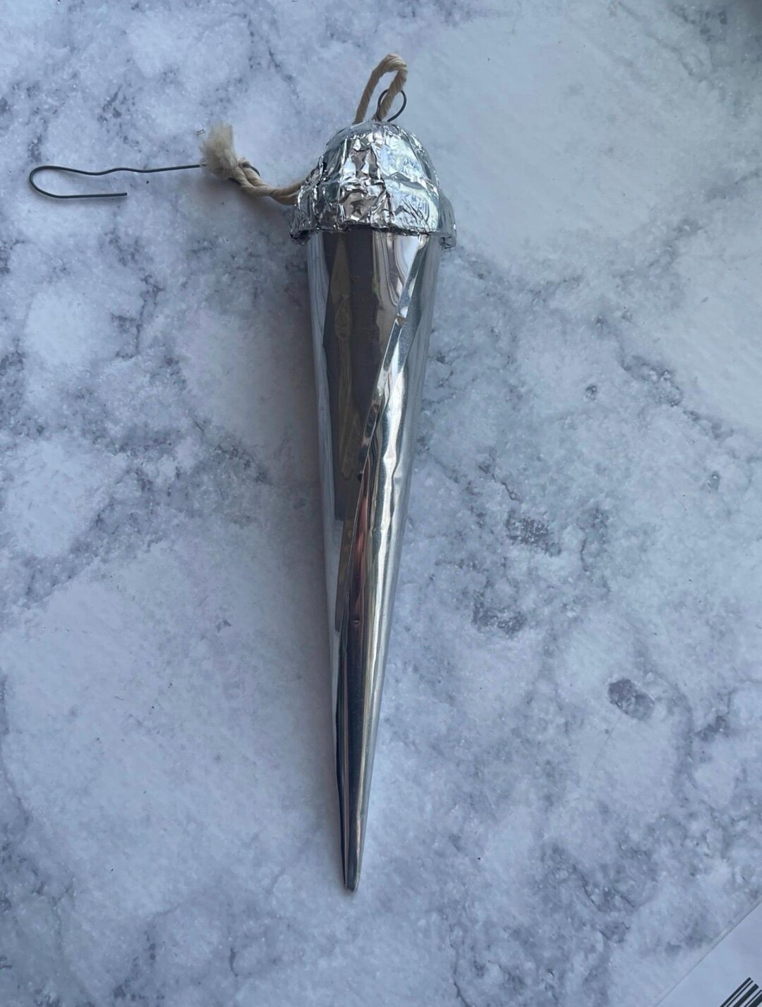 Vintage Rare Victorian 1930’s Silver Foil Cone Icicle Christmas ...