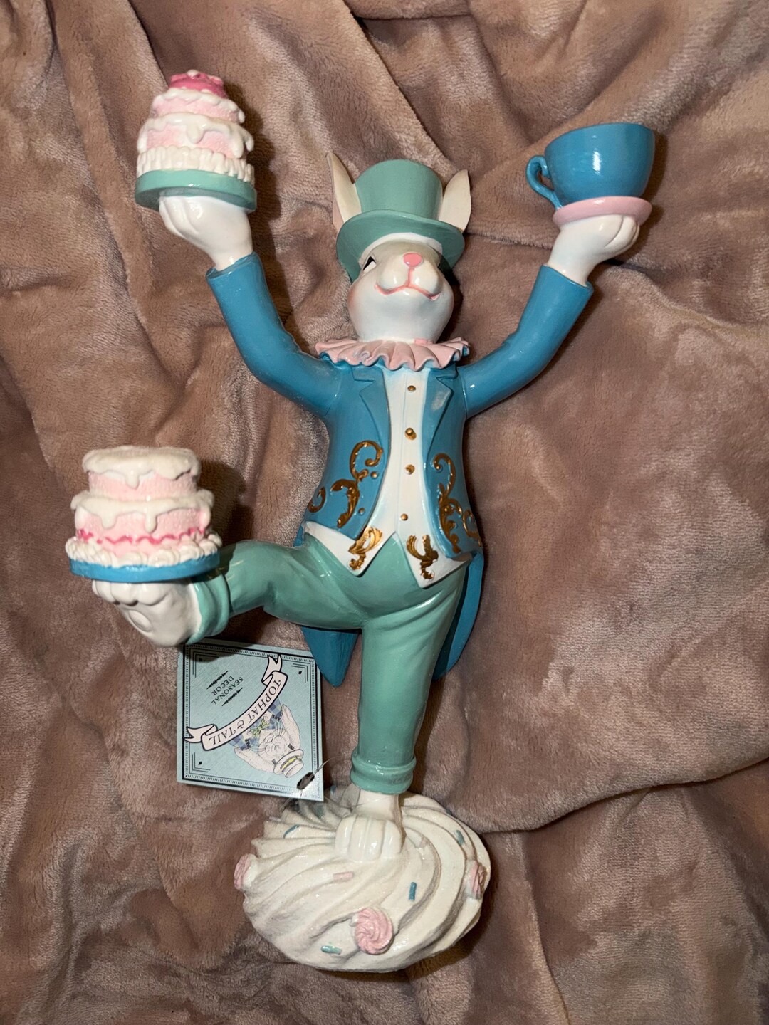 Top Hat Tail Vintage Inspired Handpainted Mad Hatter Easter Bunny ...