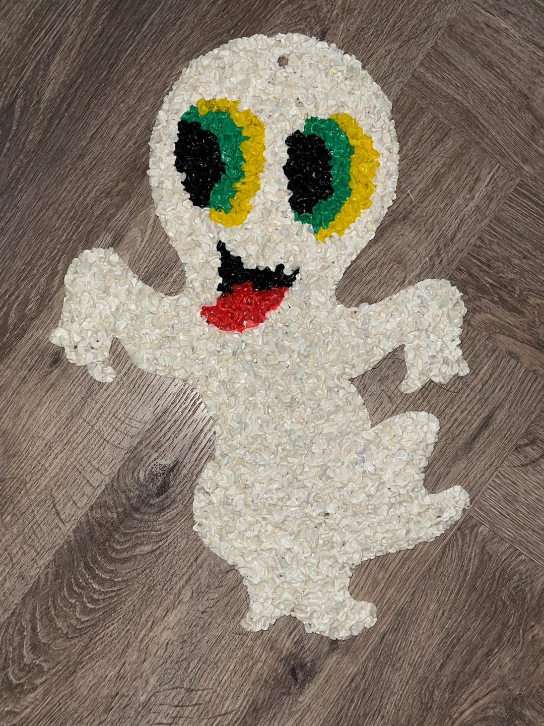 Vintage Halloween Melted Plastic Popcorn Ghost Wall Hanging USA - Etsy