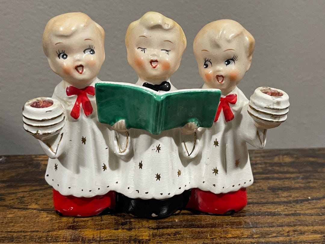 Vintage Rare 1950s Christmas Commodore Japan Singing Carolers Candle ...