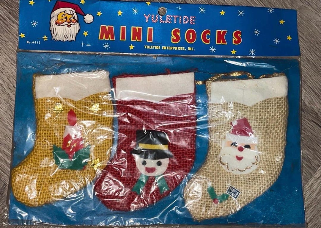 Vintage Rare 1950’s Christmas Yuletide Miniature Stockings Santa ...