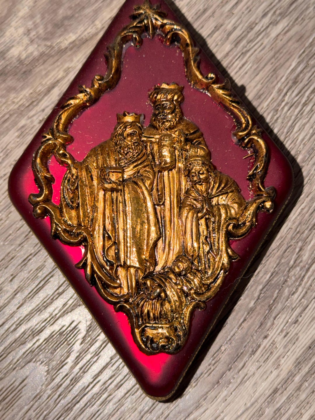 Vintage Fortunoff Three Wiseman Nativity Scene Red Diamond Christmas ...