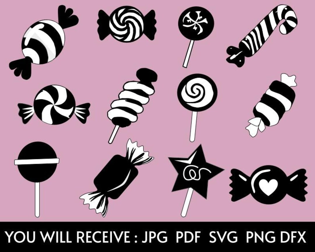 Candy SVG Bundle , Candy Svg Jpg Pdf, Lollipop Sweet Sugar, Candy Cut ...