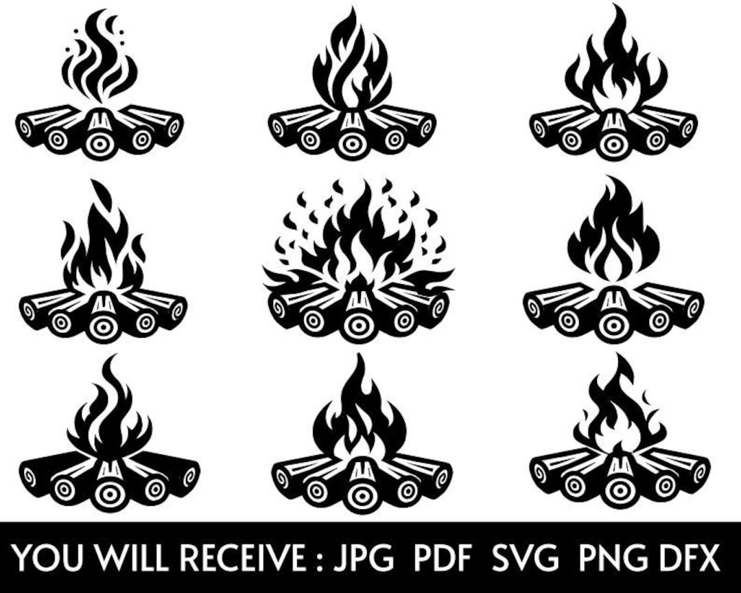 Campfire SVG Bundle, Campfire Clipart, Camping Cut Files, Outdoor ...
