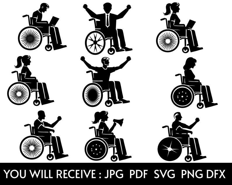 Wheelchair SVG , White Wheelchair Silhouette, Wheelchair Clipart ...