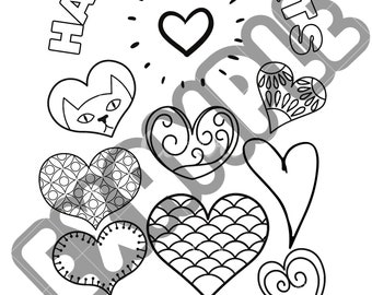Happy Valentine's Day Coloring Page, Fun Coloring Page, Valentine ...