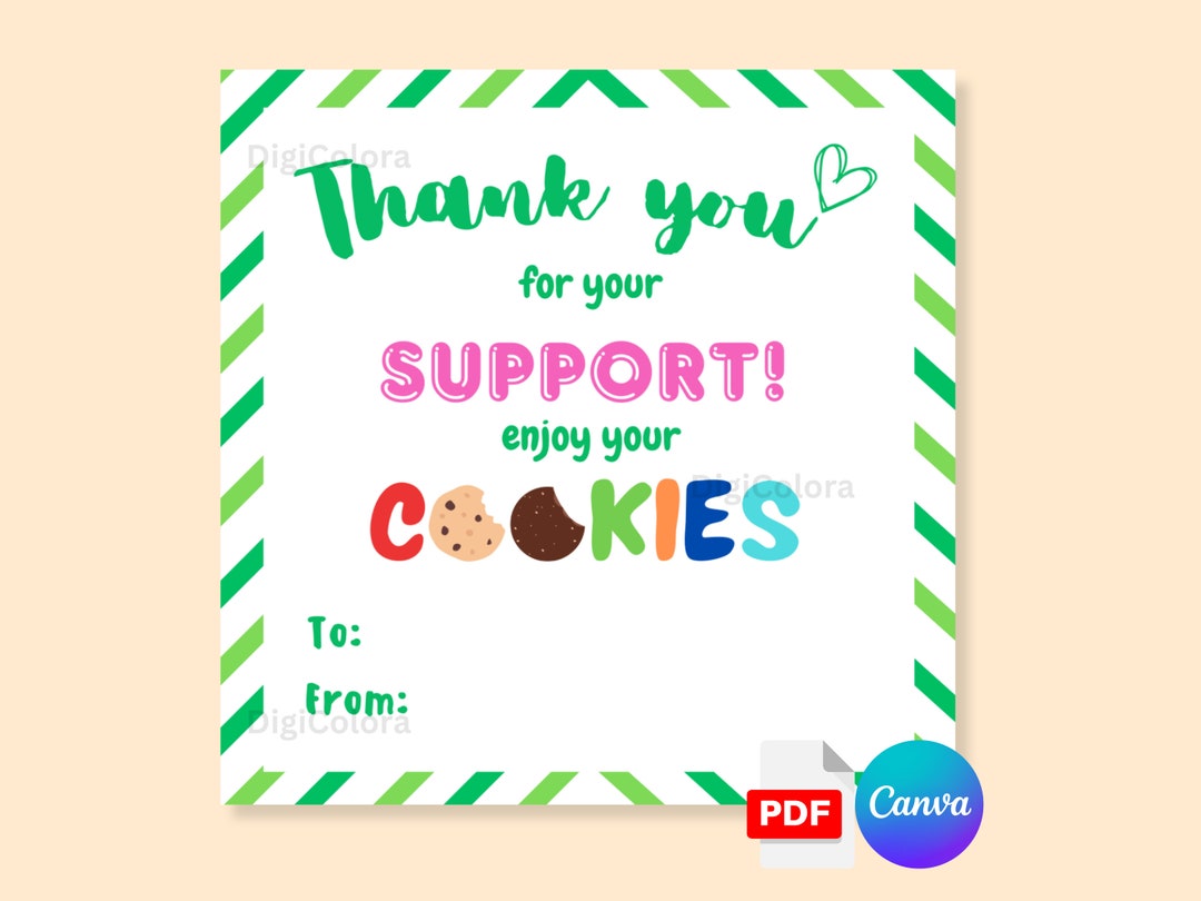 Girl Scout Cookie Thank You Card 2024 Editable And Printable Girl Scout